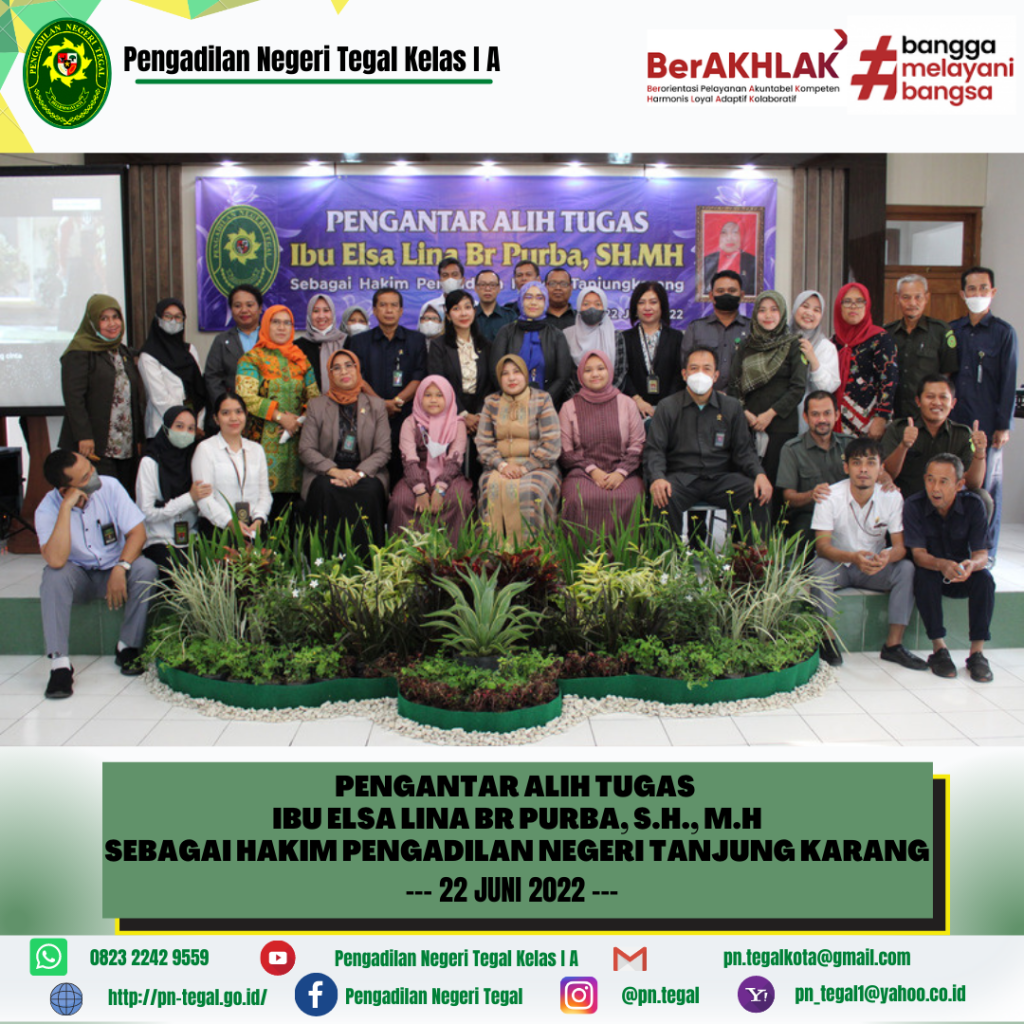 PENGANTAR ALIH TUGAS IBU ELSA LINA BR PURBA SEBAGAI HAKIM PENGADILAN ...