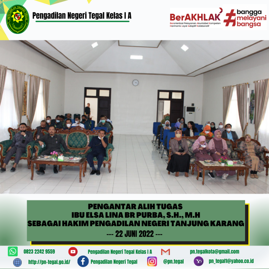 PENGANTAR ALIH TUGAS IBU ELSA LINA BR PURBA SEBAGAI HAKIM PENGADILAN ...