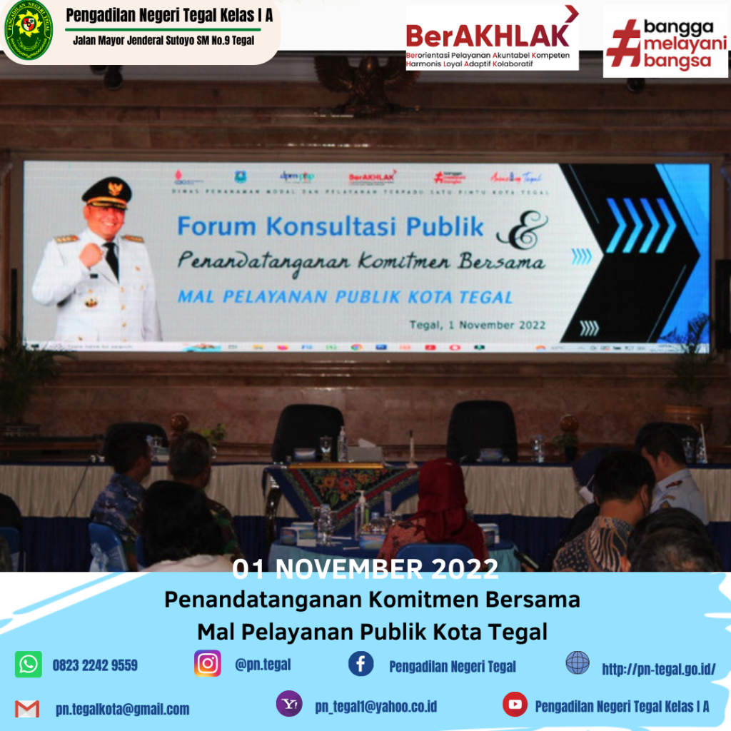 Penandatanganan Komitmen Bersama Penyelenggaraan Mal Pelayanan Publik Kota Tegal | PENGADILAN ...