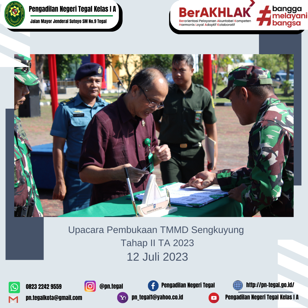Upacara Pembukaan TMMD Sengkuyung Tahap II TA 2023 | PENGADILAN NEGERI ...