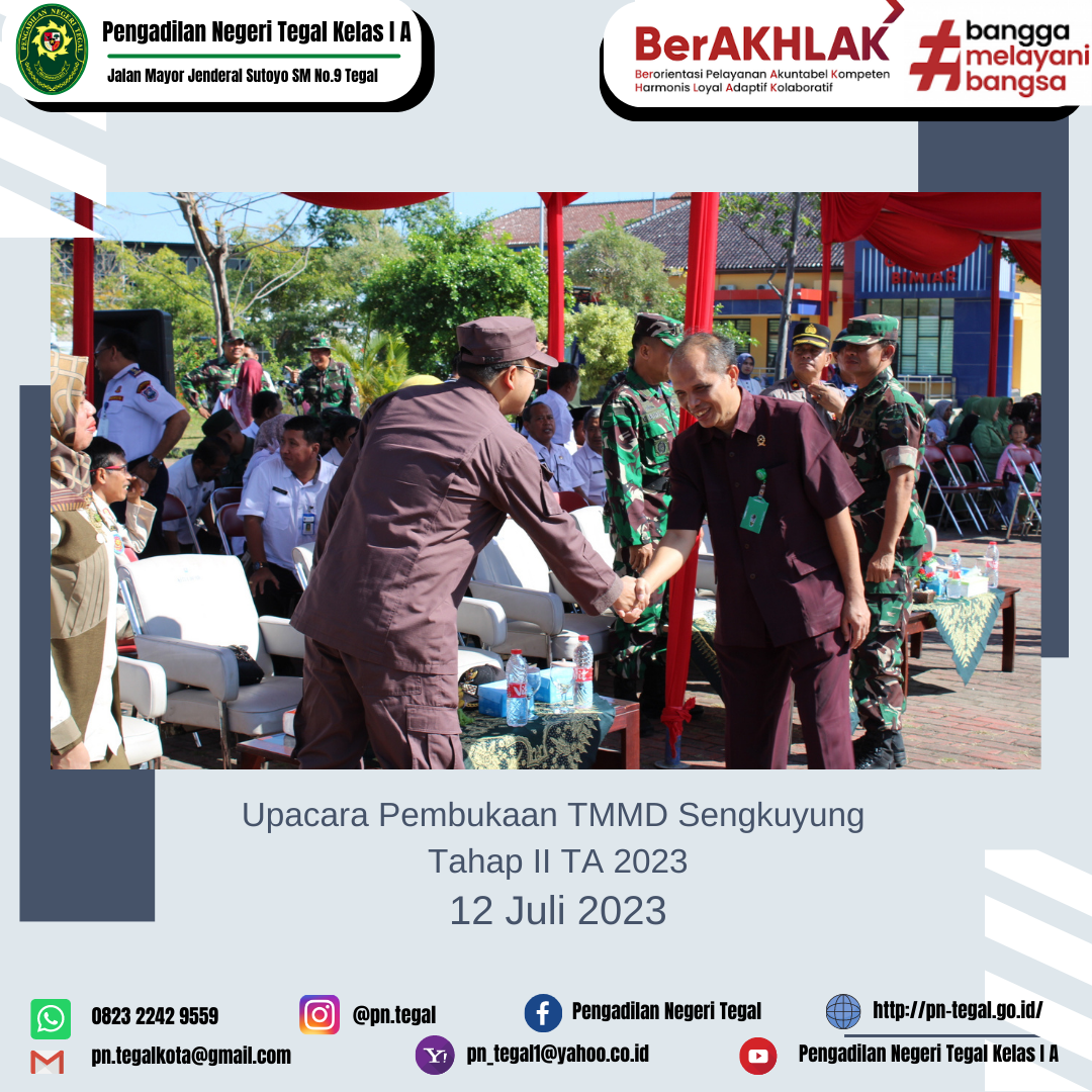 Upacara Pembukaan TMMD Sengkuyung Tahap II TA 2023 | PENGADILAN NEGERI ...