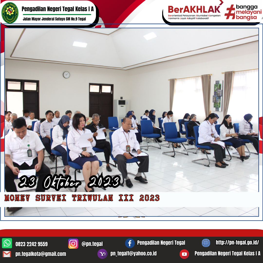 Rapat Monitoring dan Evaluasi Survei Triwulan III 2023 | PENGADILAN NEGERI TEGAL KELAS I A
