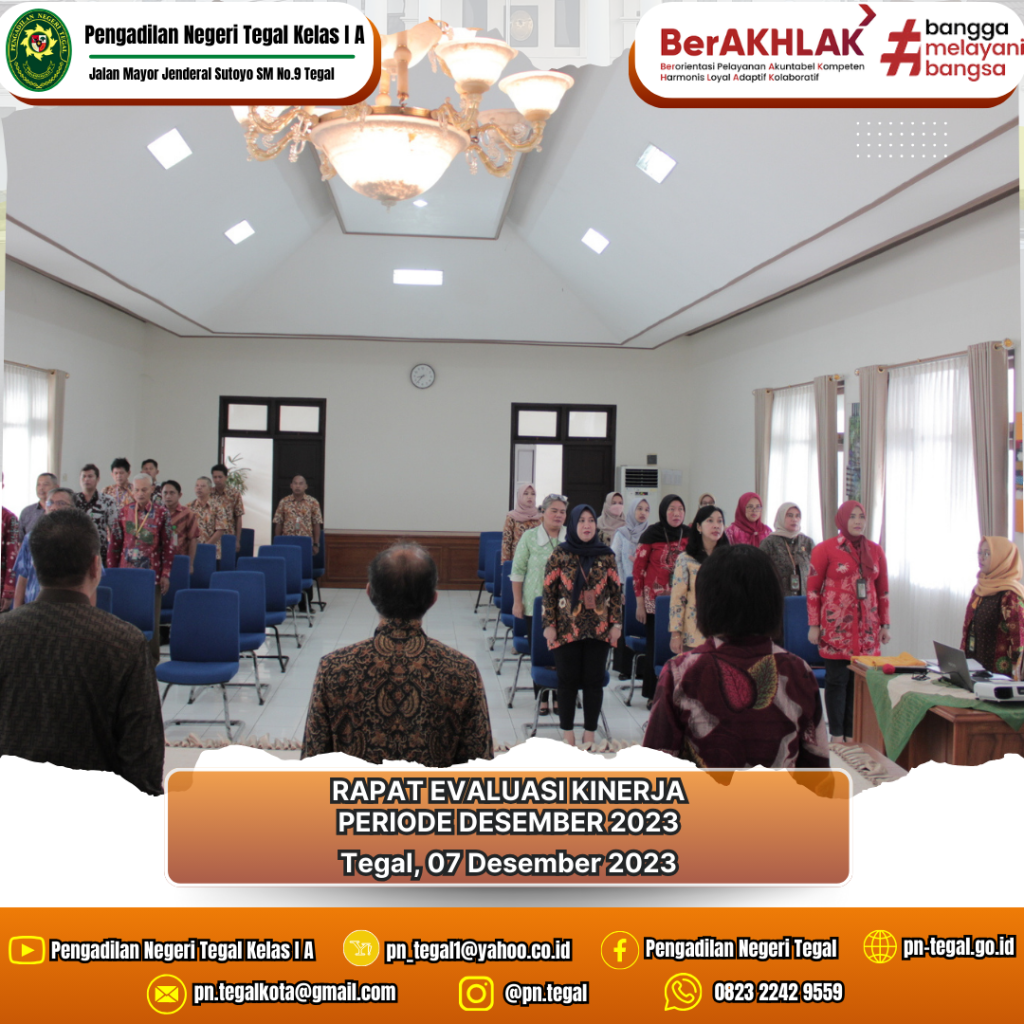 Rapat Evaluasi Kinerja Periode Desember 2023 | PENGADILAN NEGERI TEGAL KELAS I A