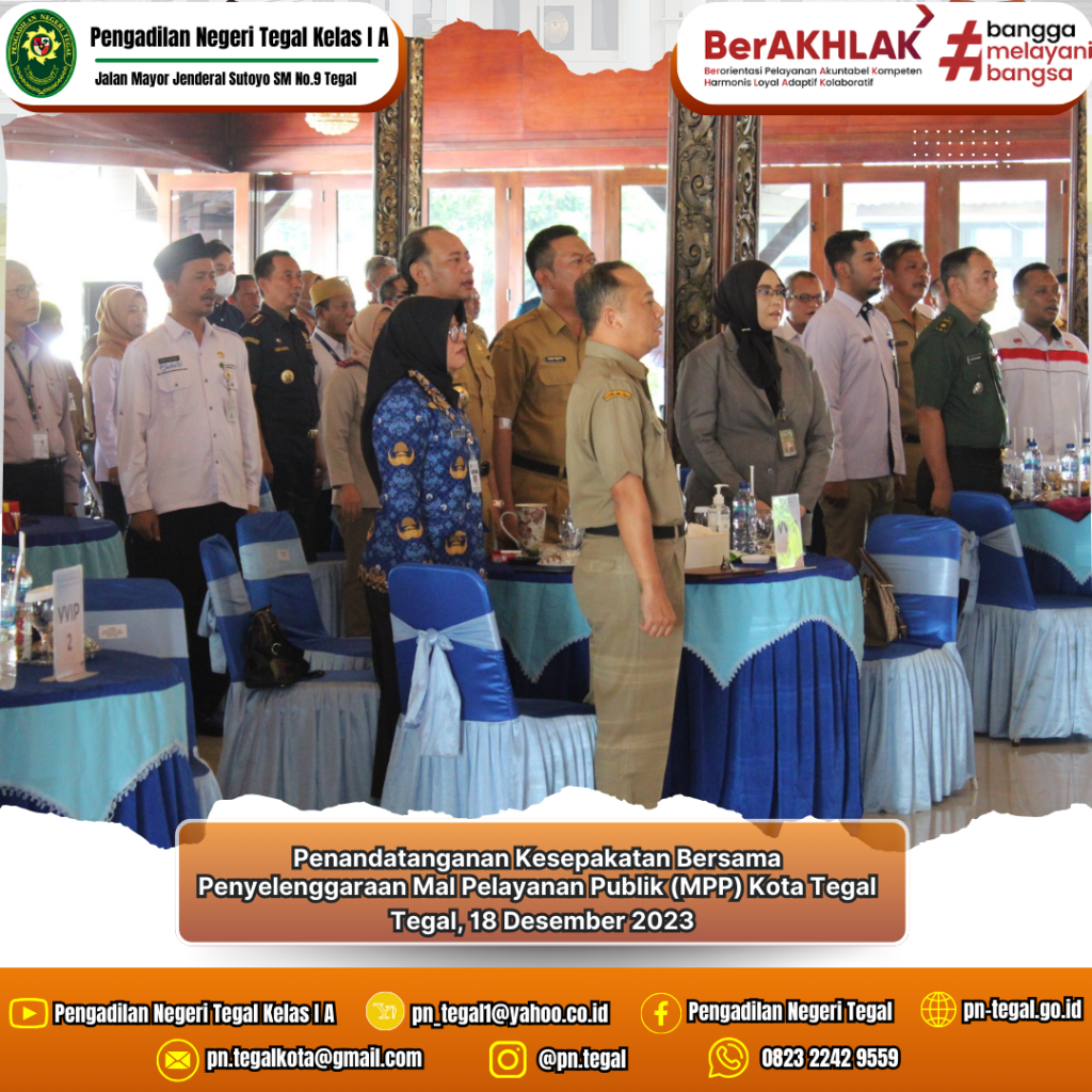 Penandatanganan Kesepakatan Bersama Penyelenggaraan Mal Pelayanan Publik (MPP) Kota Tegal ...