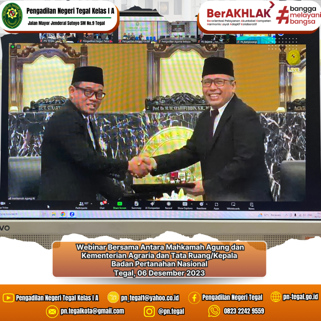 Webinar Bersama Antara Mahkamah Agung dan Kementerian Agraria dan Tata ...