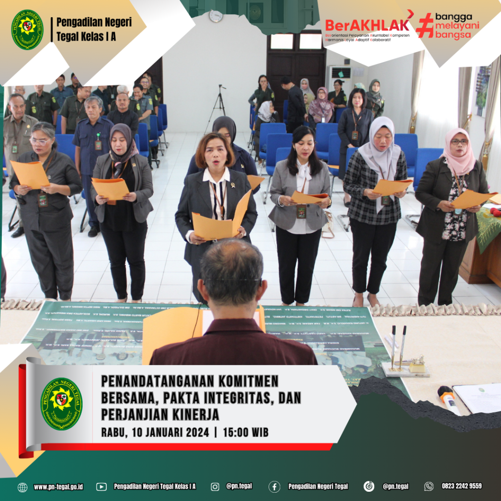 Pembacaan dan Penandatanganan Komitmen Bersama, Pakta Integritas, dan Perjanjian Kinerja Tahun ...