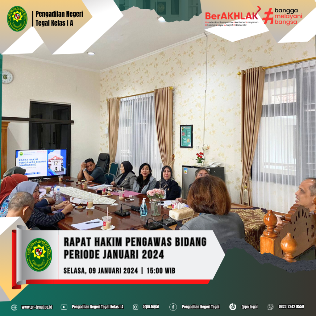 Rapat Hakim Pengawas Bidang (Hawasbid) Periode Januari 2024 | PENGADILAN NEGERI TEGAL KELAS I A