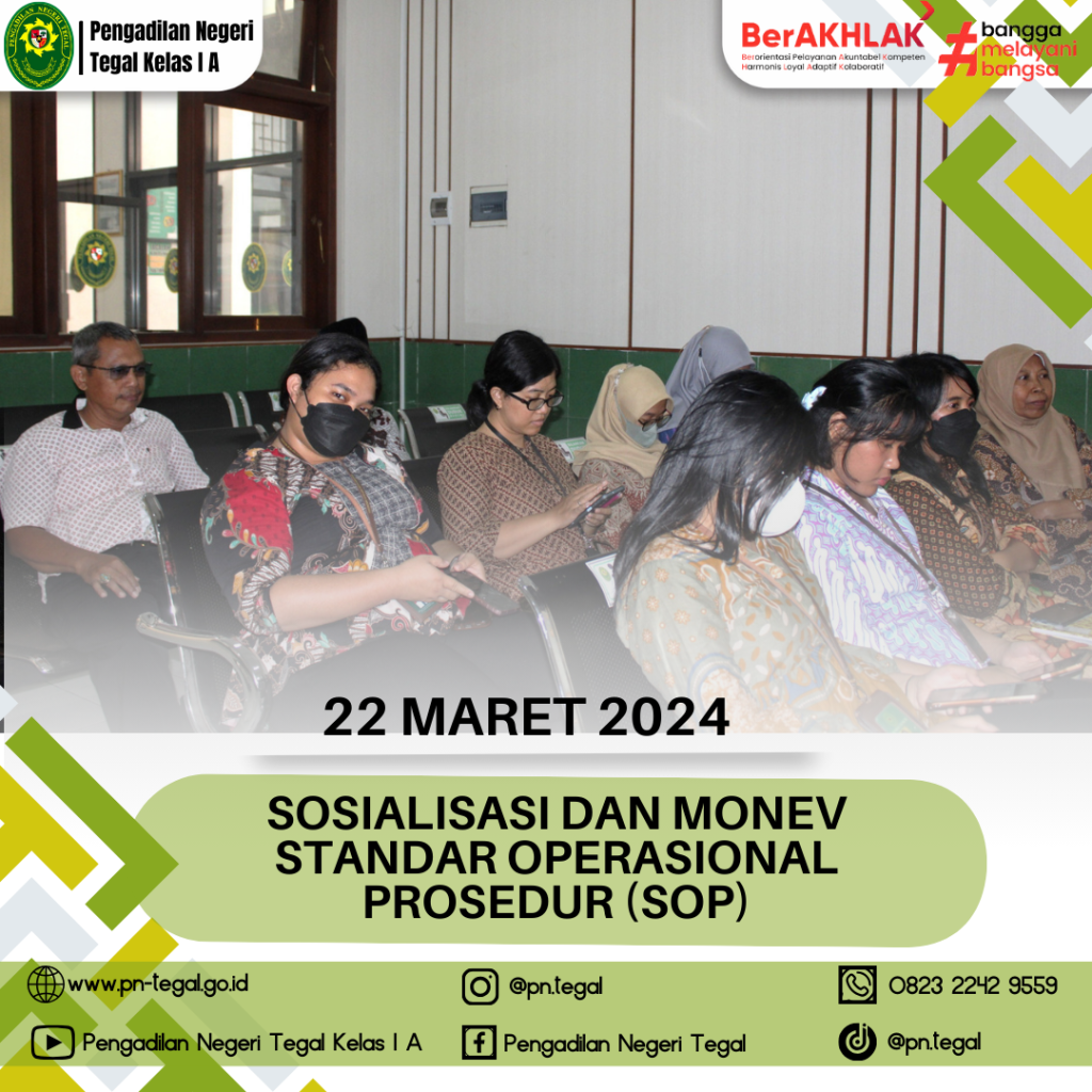 Sosialisasi dan Monitoring dan Evaluasi Standar Operasional Prosedur (SOP) | PENGADILAN NEGERI ...
