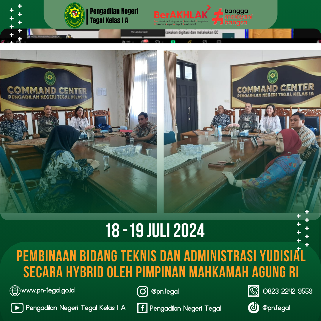 Pembinaan Bidang Teknis dan Administrasi Yudisial Secara Hybrid oleh Pimpinan Mahkamah Agung RI ...
