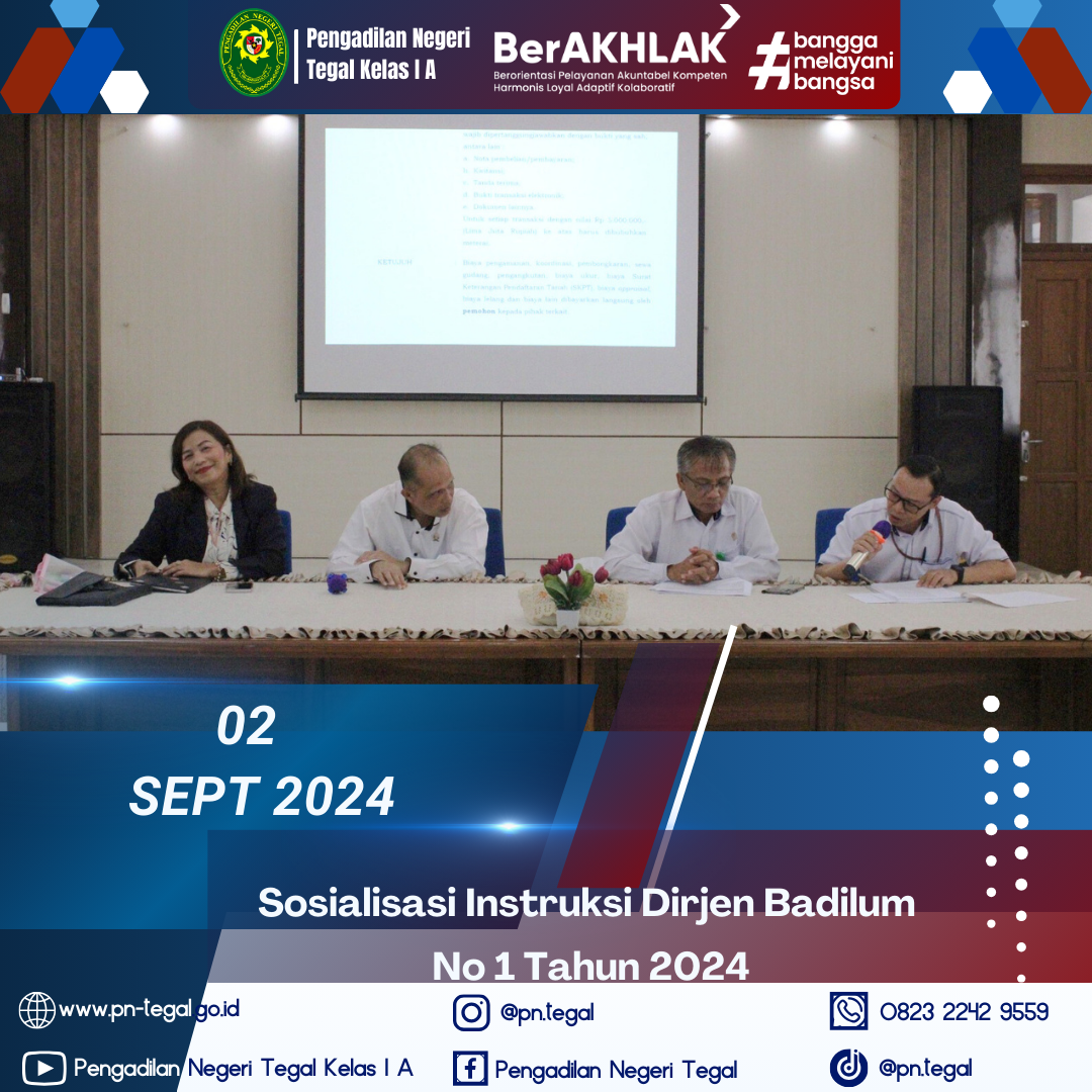 Sosialisasi Instruksi Dirjen Badilum No 1 Tahun 2024 Tentang ...
