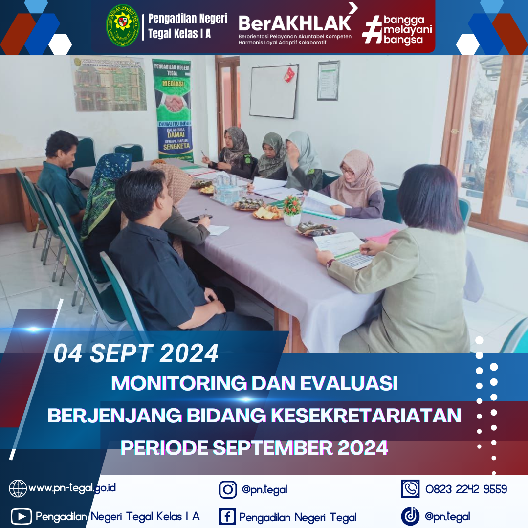 Monitoring dan Evaluasi Berjenjang Bidang Kesekretariatan Periode September 2024 | PENGADILAN ...
