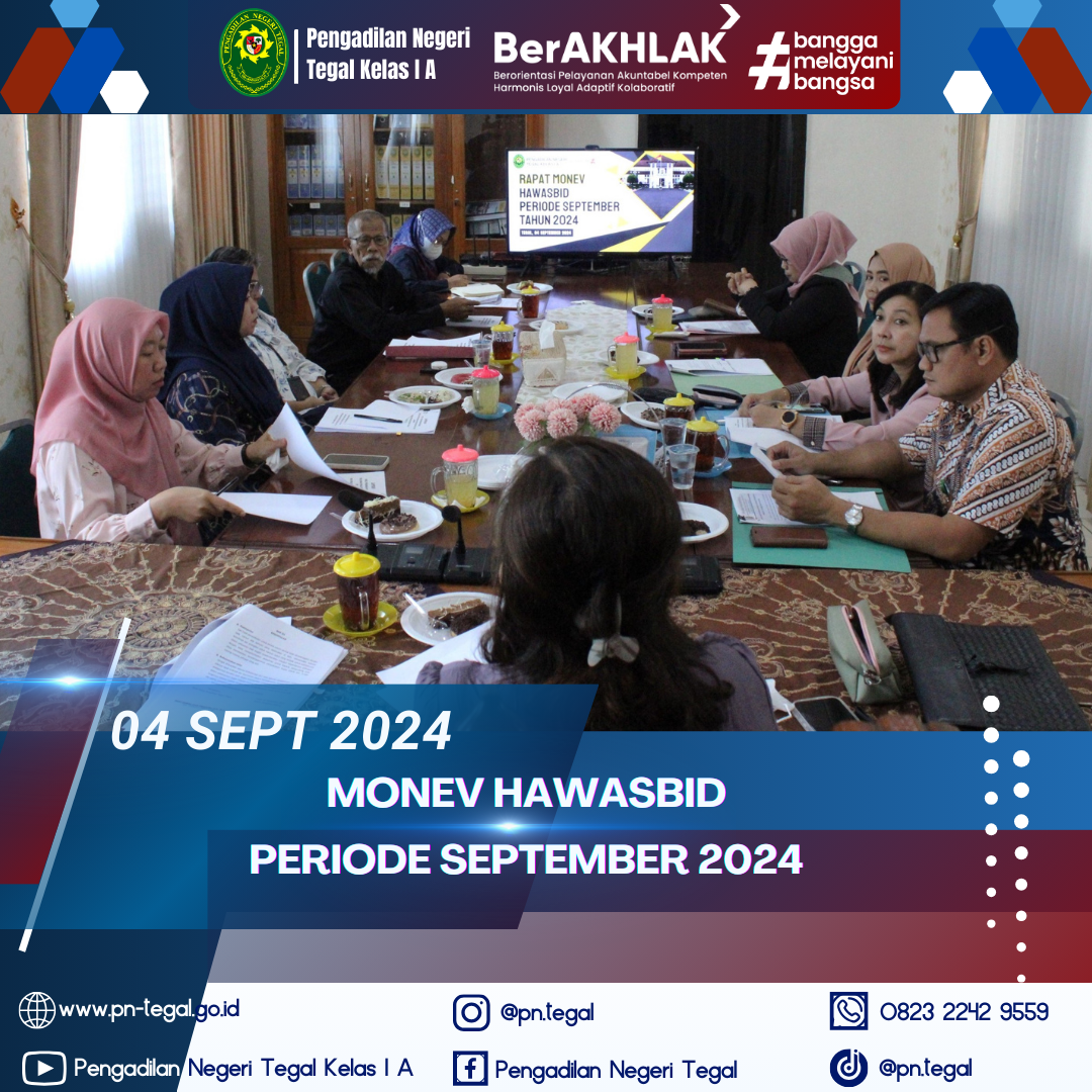 Rapat Monitoring dan Evaluasi Hakim Pengawas Bidang (Monev Hawasbid) Periode September 2024 ...