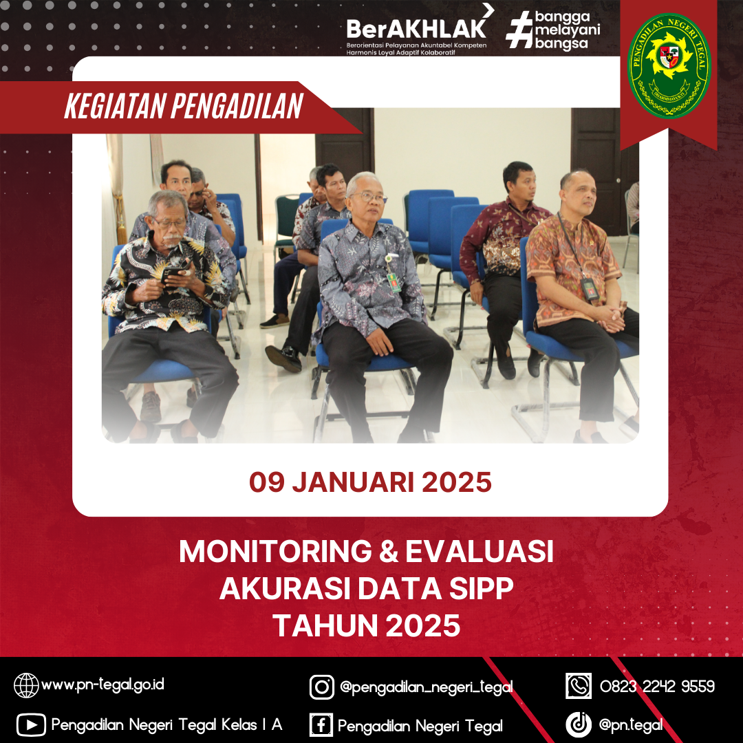 Monitoring dan Evaluasi Akurasi Data SIPP | PENGADILAN NEGERI TEGAL KELAS I A