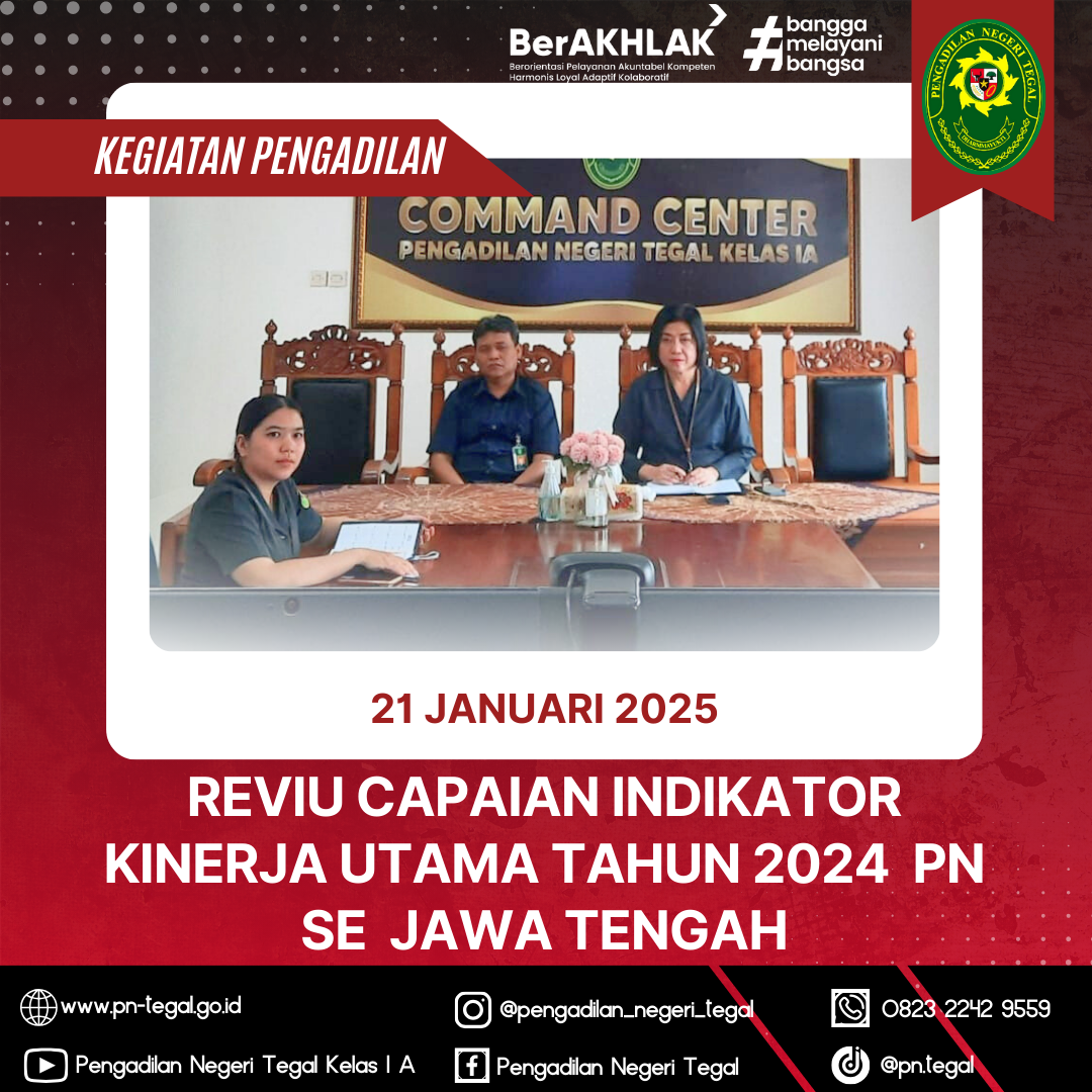 Zoom Meeting Membahas Tentang Capaian Indikator Kinerja Utama Tahun 2024 Pengadilan Negeri Se ...