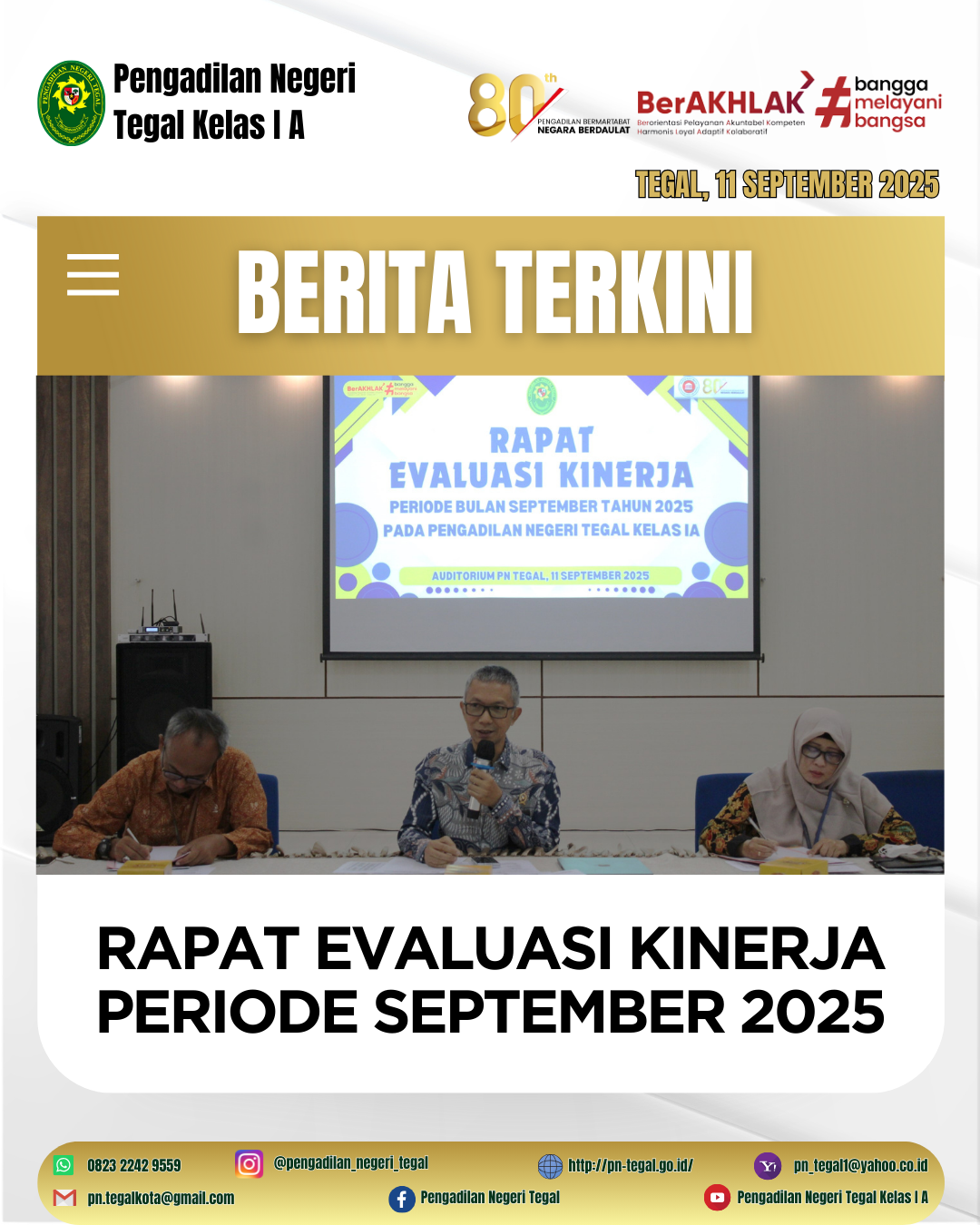 Pengadilan Negeri Tegal Laksanakan Rapat Evaluasi Kinerja Periode September 2025 | PENGADILAN ...